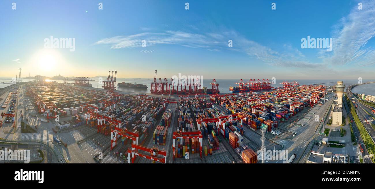 SHANGHAI, CHINA - DECEMBER 2, 2023 - An overview of automated terminal ...