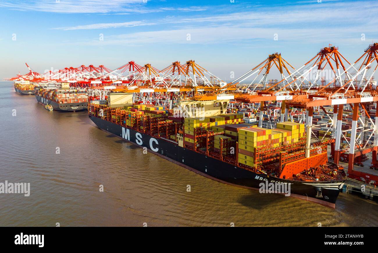 SHANGHAI, CHINA - DECEMBER 2, 2023 - An overview of automated terminal ...