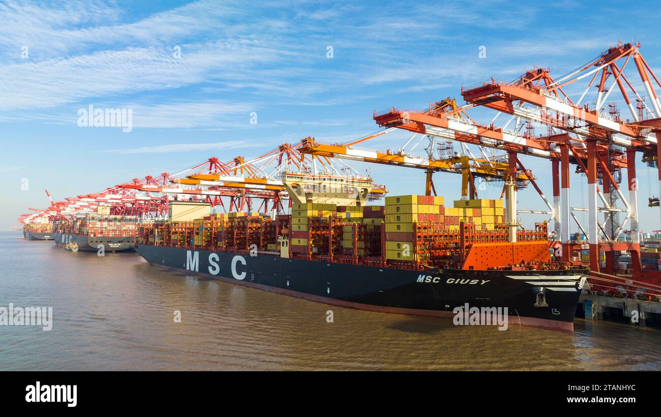 SHANGHAI, CHINA - DECEMBER 2, 2023 - An overview of automated terminal ...