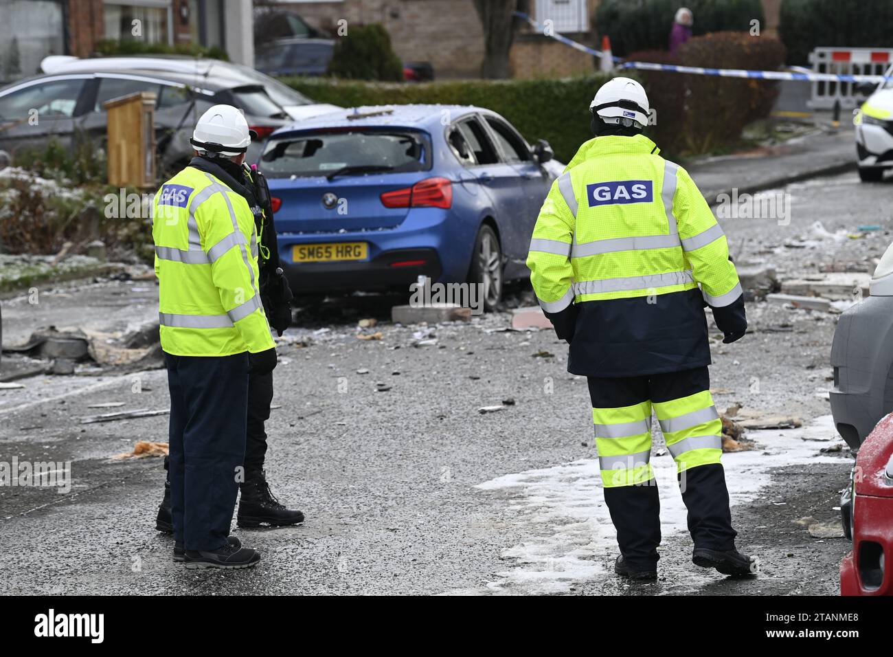 Gas engineers scene explosion hi-res stock photography and images - Alamy