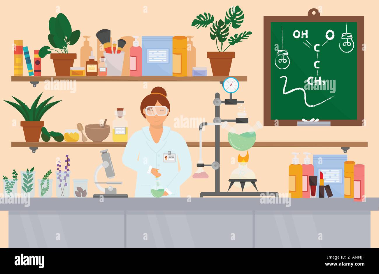 Organic laboratory, vector flat style design illustration Stock Vector ...