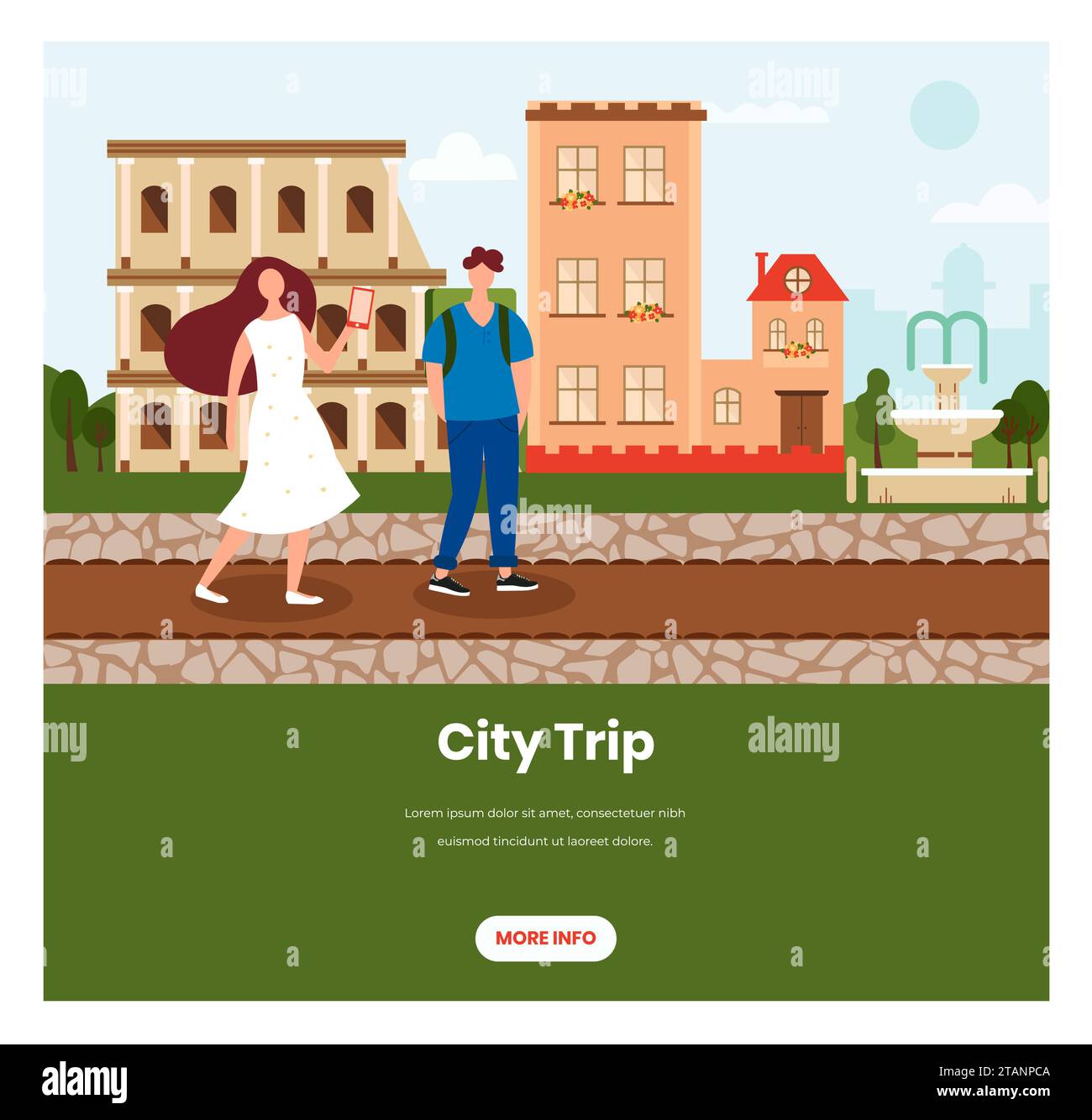 City trip vector web banner design template Stock Vector Image & Art ...