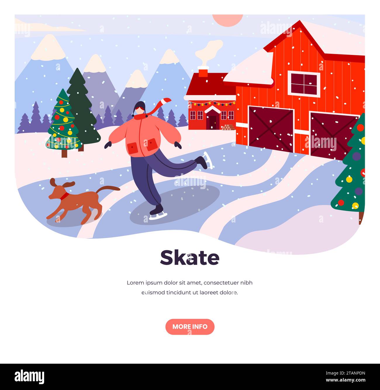 Ice skate vector web banner design template Stock Vector Image & Art ...