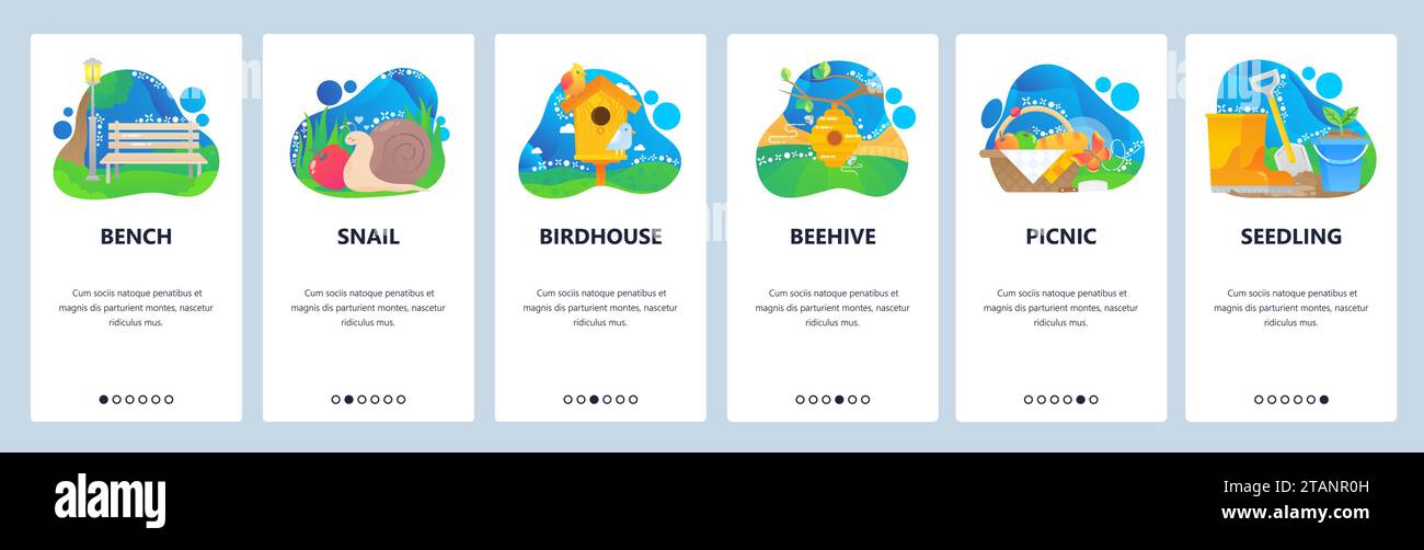 Spring website and mobile app onboarding screens vector template Stock ...