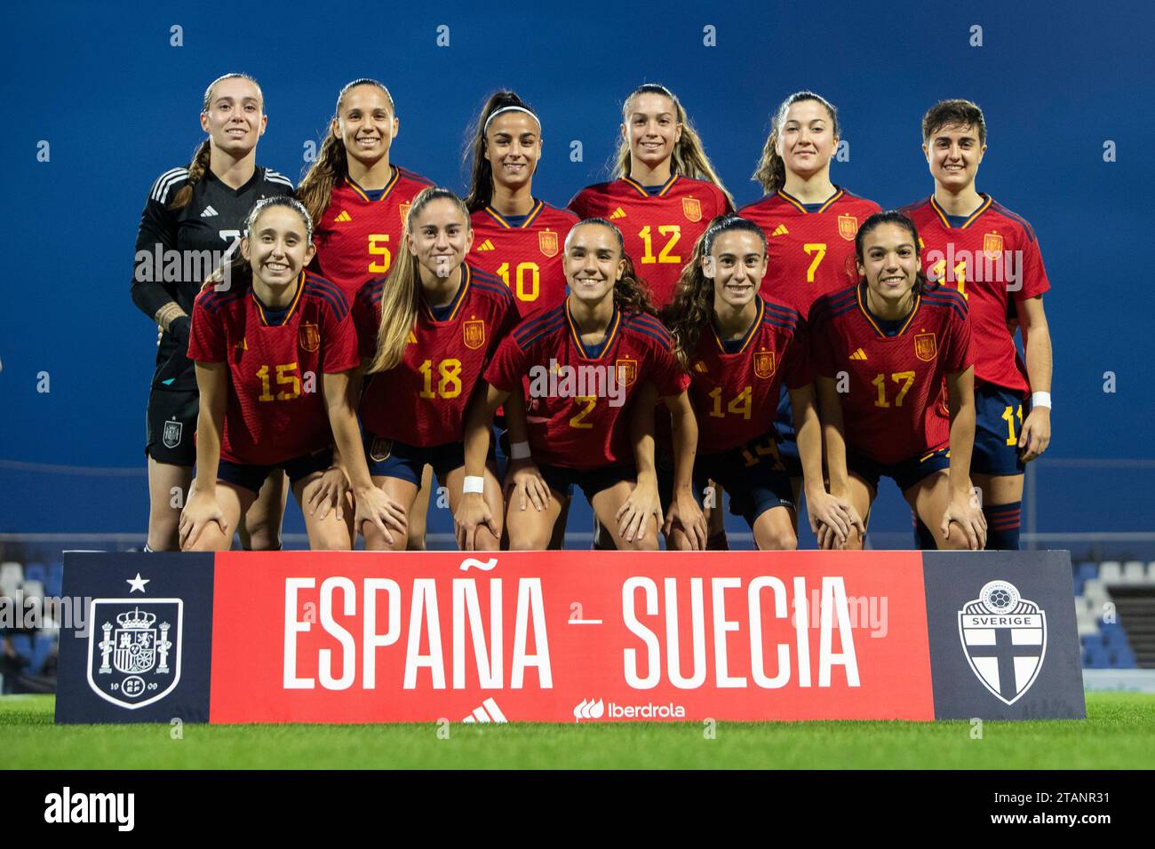 starting eleven Spain players before the match, Spain vs Sweden u23 ...