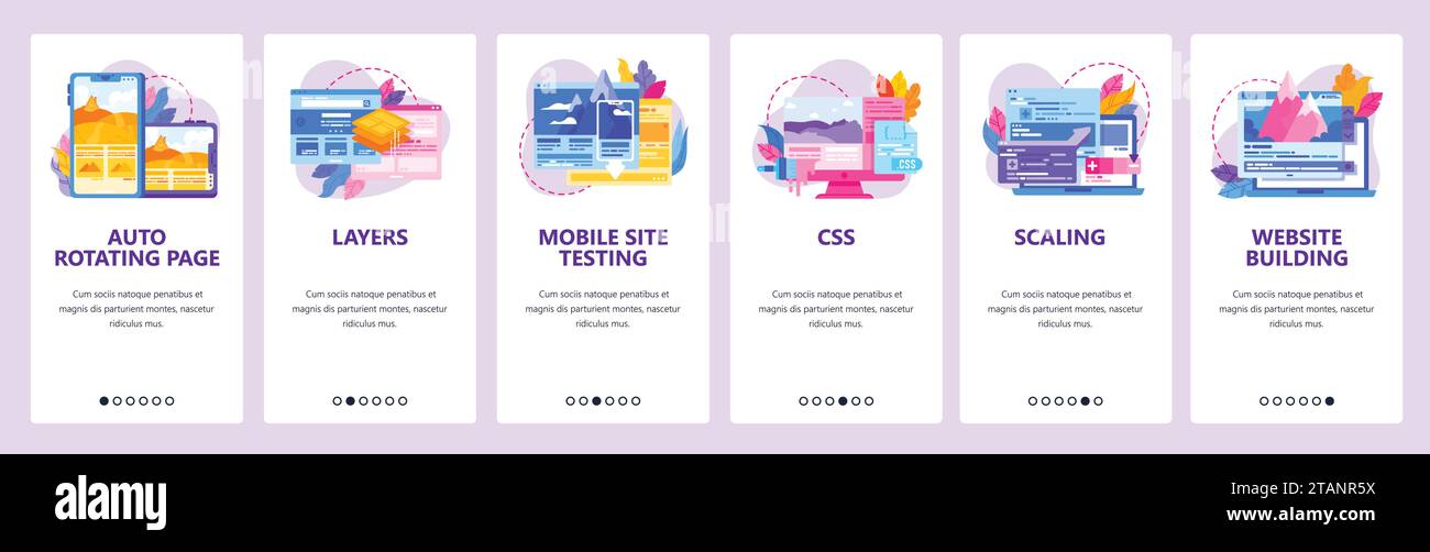 Website and mobile app onboarding screens vector template Stock Vector ...