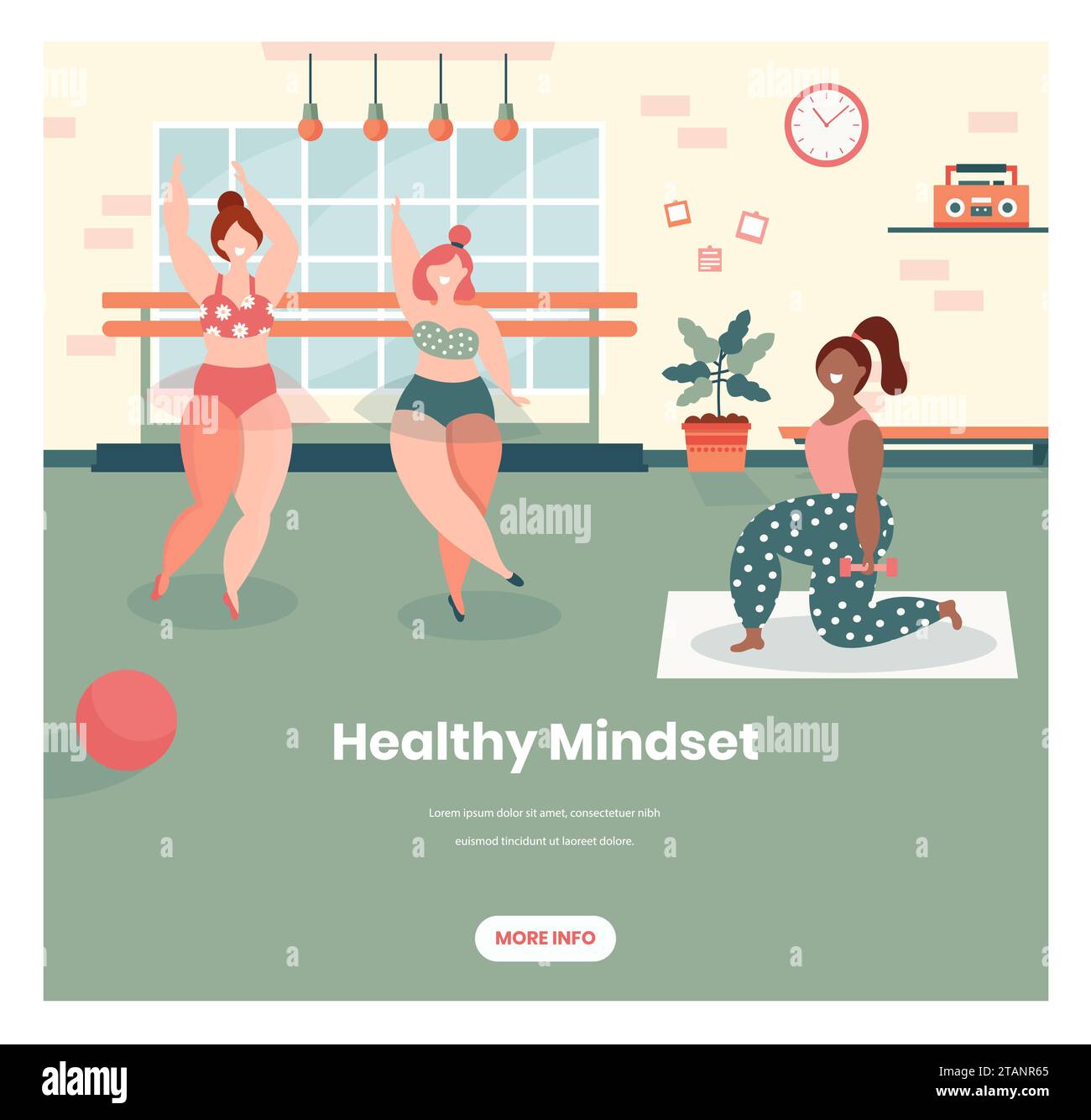 Healthy mindset vector web banner design template Stock Vector Image ...