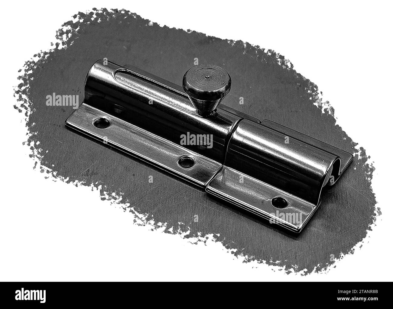 Stainless steel door latch Black and White Stock Photos & Images - Alamy