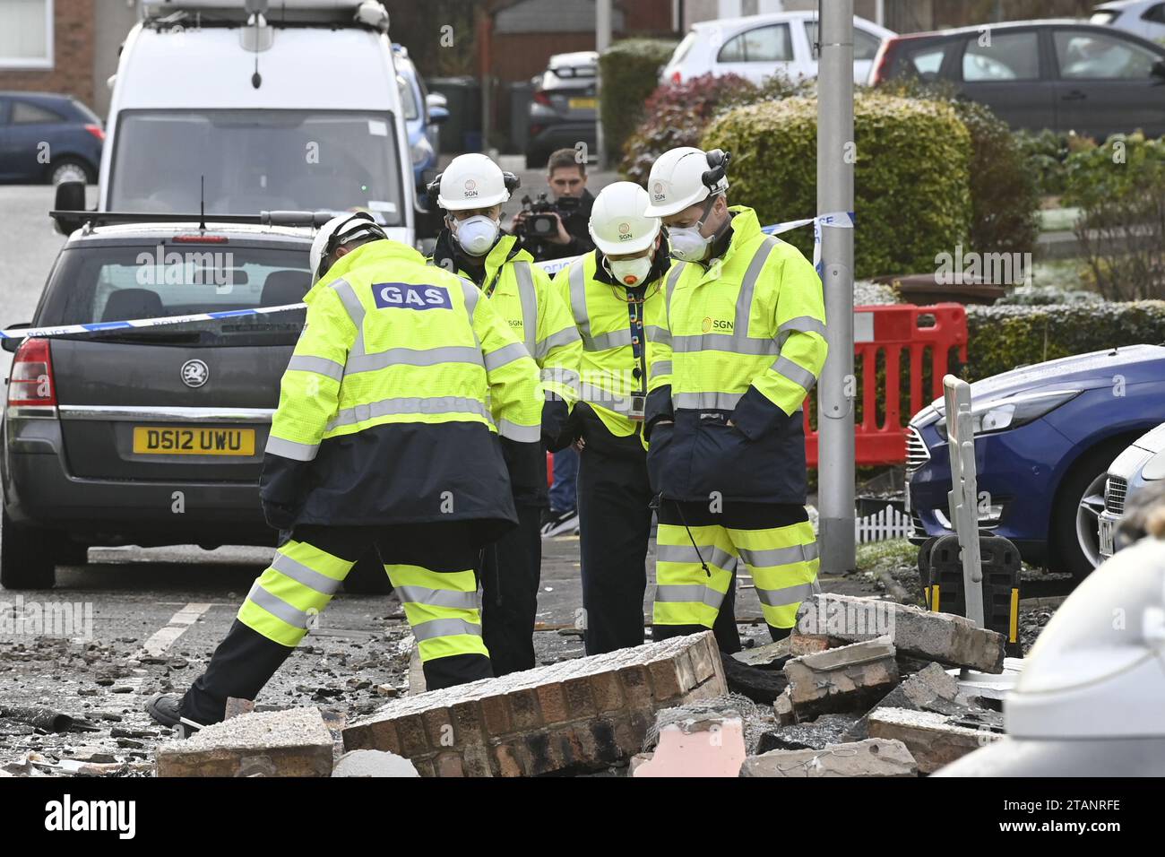 Gas engineers scene explosion hi-res stock photography and images - Alamy