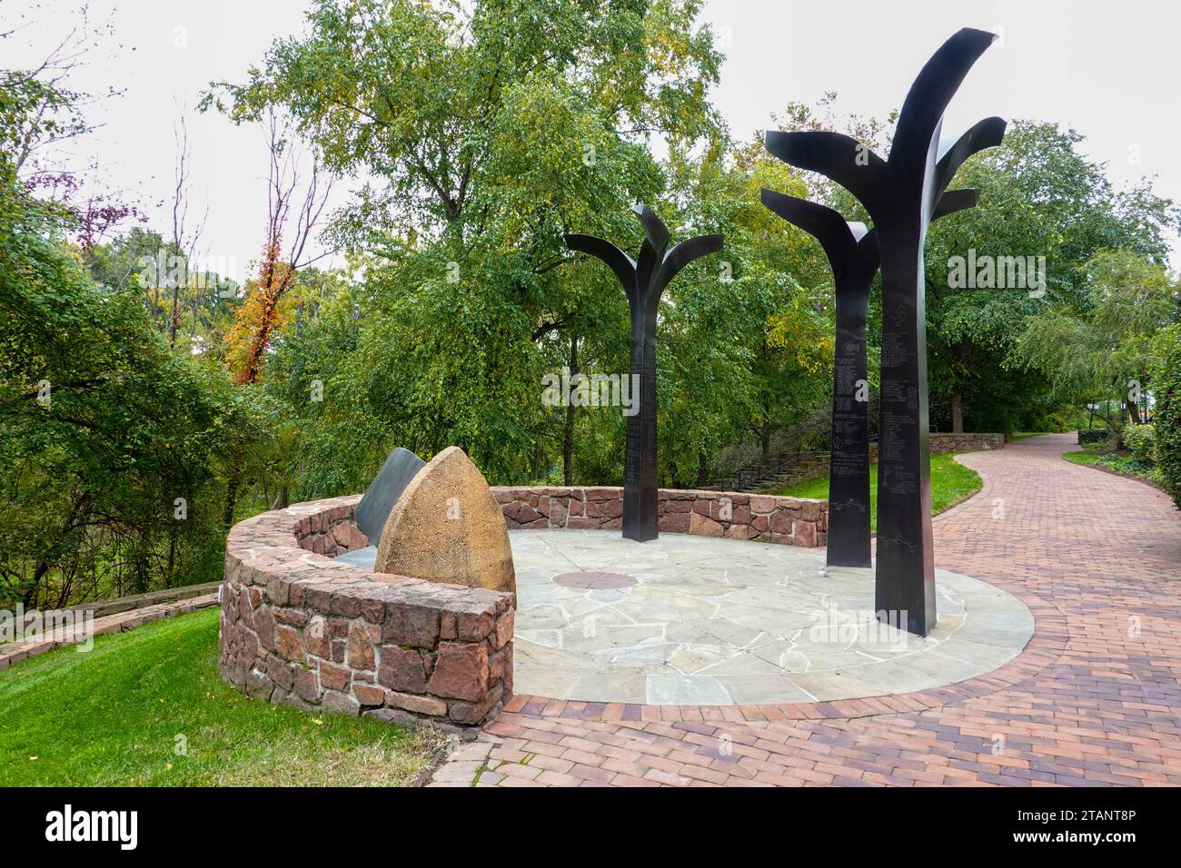 African American Heritage Park with sculpture group of bronze trees ...