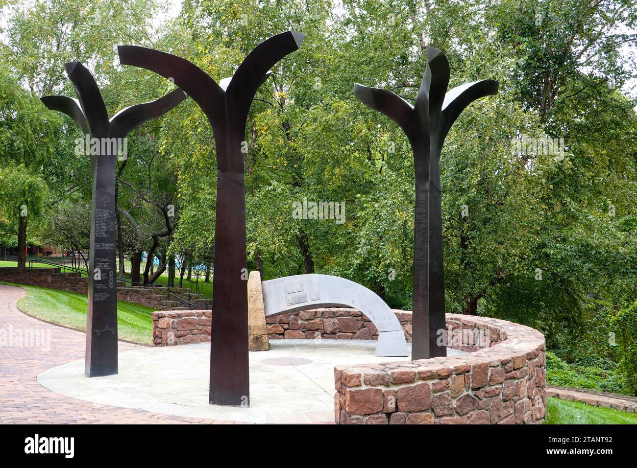 African American Heritage Park with sculpture group of bronze trees ...