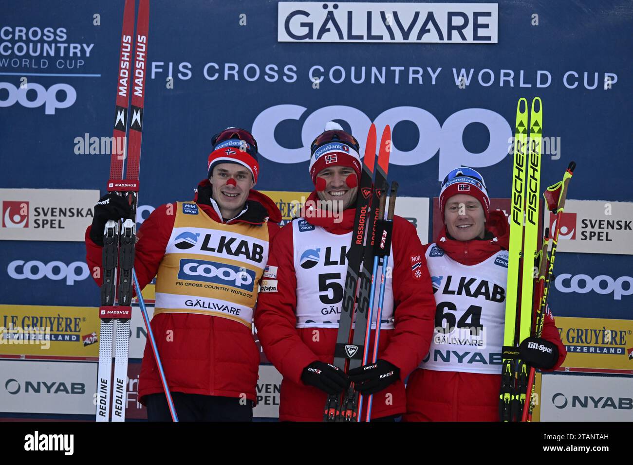 L-R Harald Østberg Amundsen of Norway placed second, Pål Golberg of ...