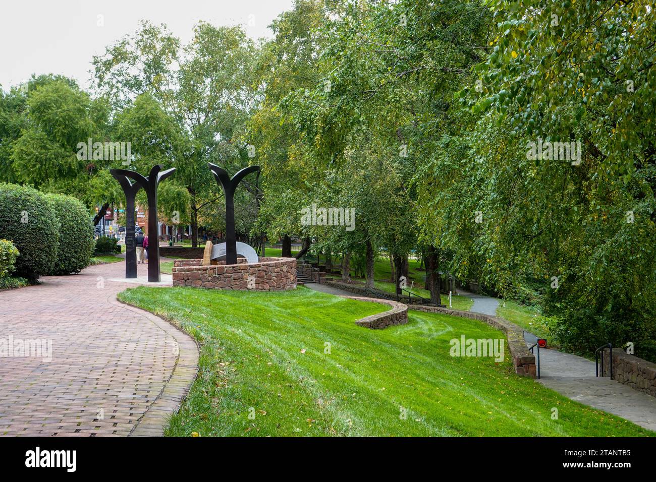 African American Heritage Park with sculpture group of bronze trees ...