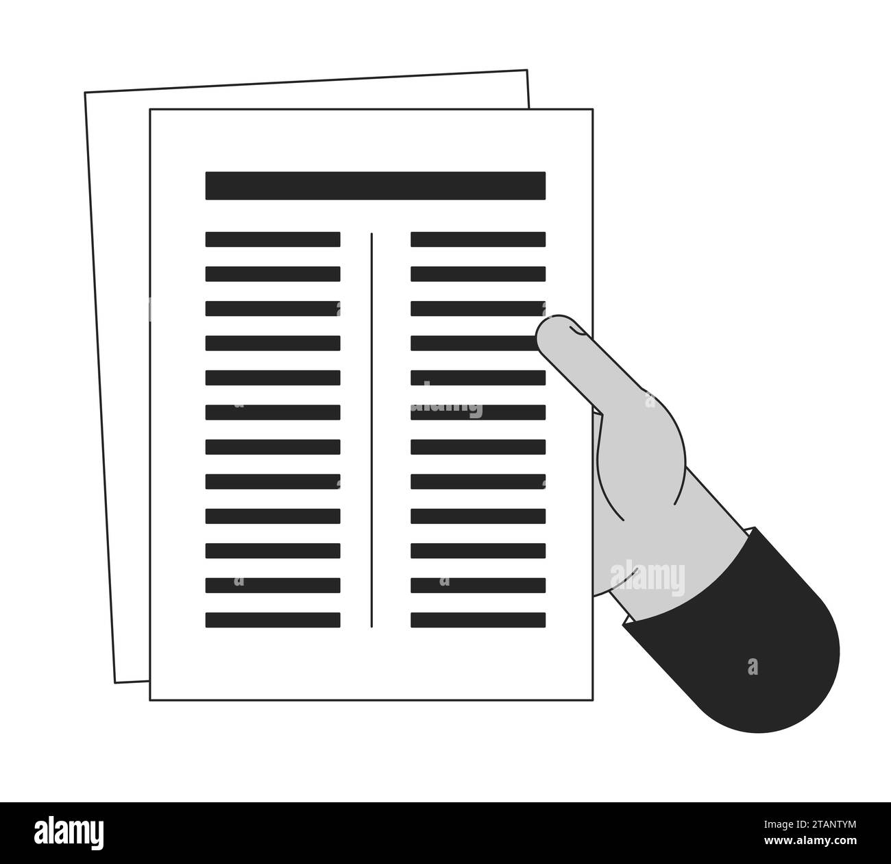 Holding paperwork cartoon human hand outline illustration Stock Vector ...