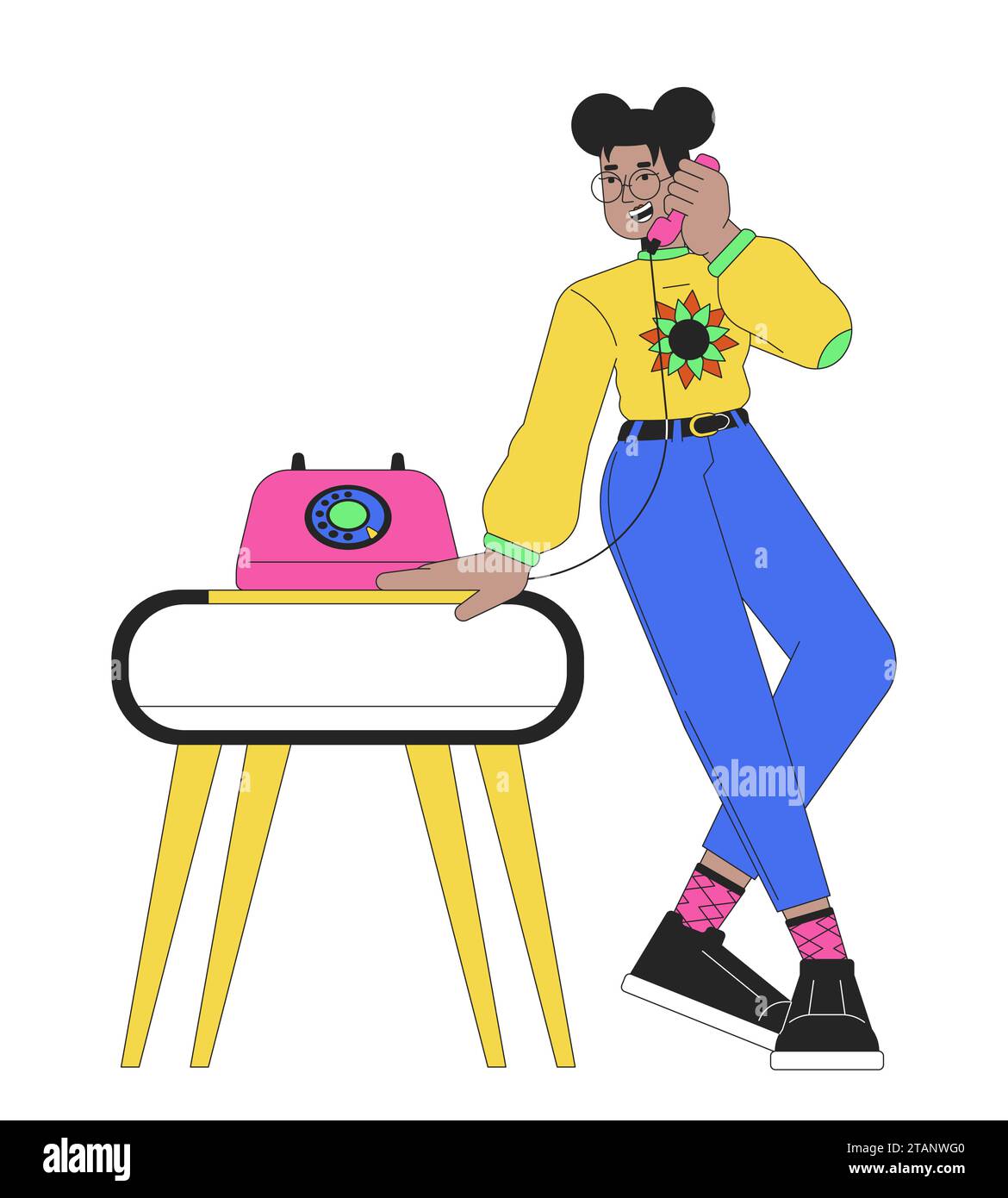 80s woman talking Stock Vector Images - Alamy