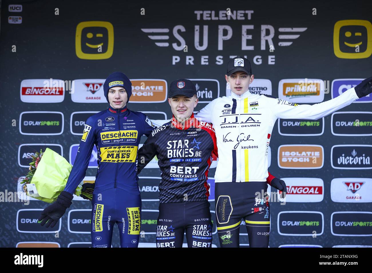 Boom, Belgium. 02nd Dec, 2023. Belgian Giel Lejeune, Belgian Brent ...