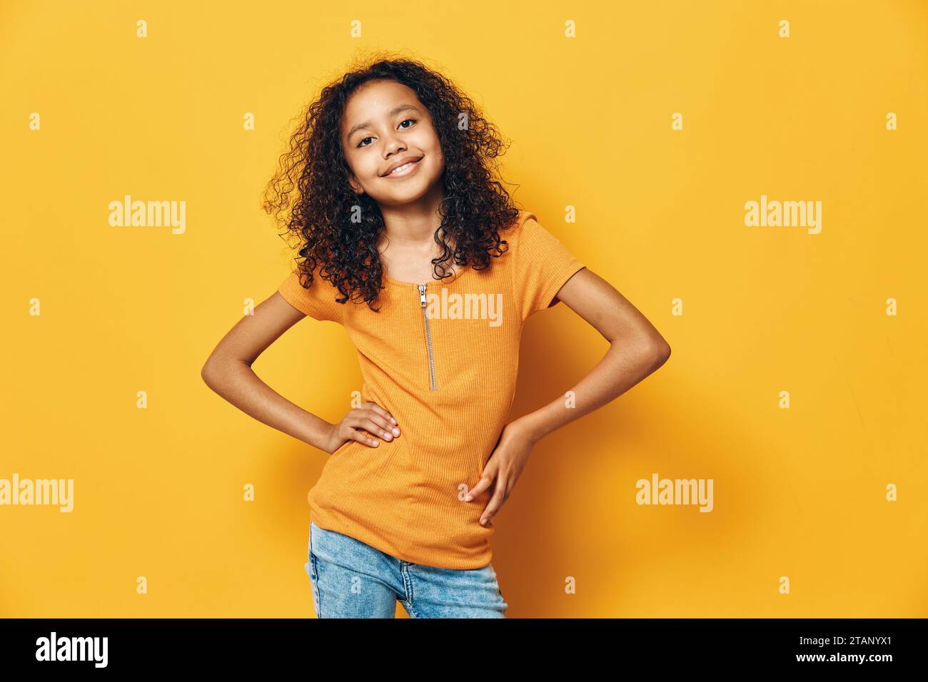 Female woman positive background cute smile person black background ...