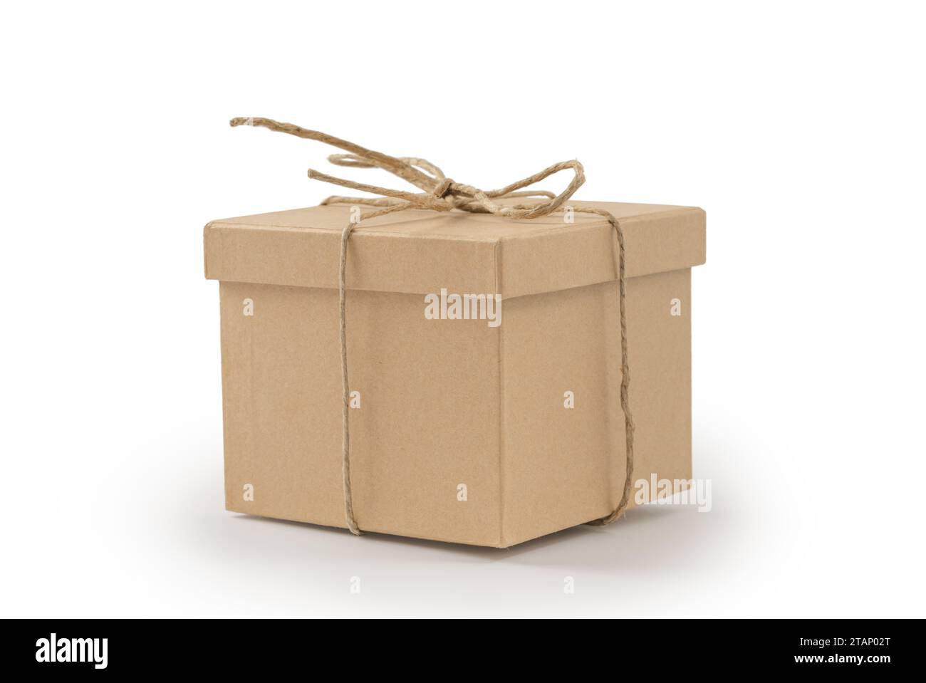 Brown paper premium box isolated on white background Stock Photo - Alamy
