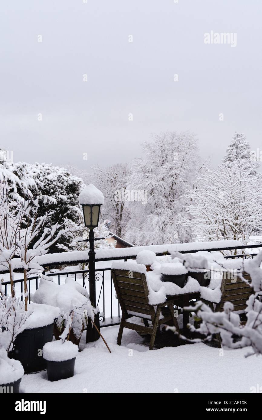 Windermere Village Cumbria, UK. 2nd Dec, 2023. Weather Heavy morning ...