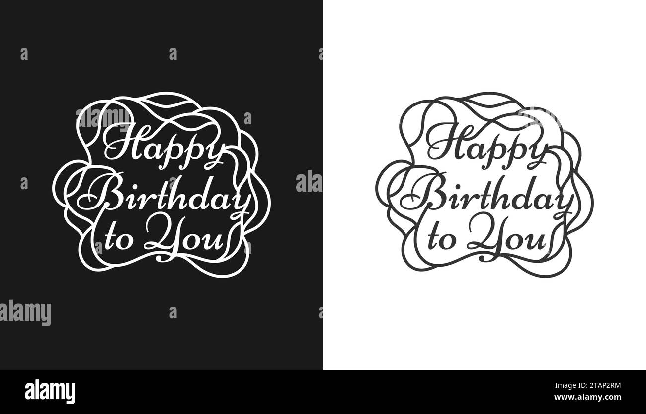Happy Birthday Card or Banner. Happy Birthday Text Lettering ...