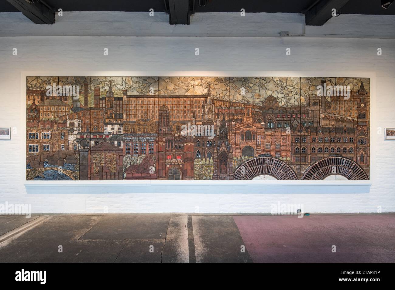 Artwork in Salts Mill gallery in large open space. Artwork itself has ...