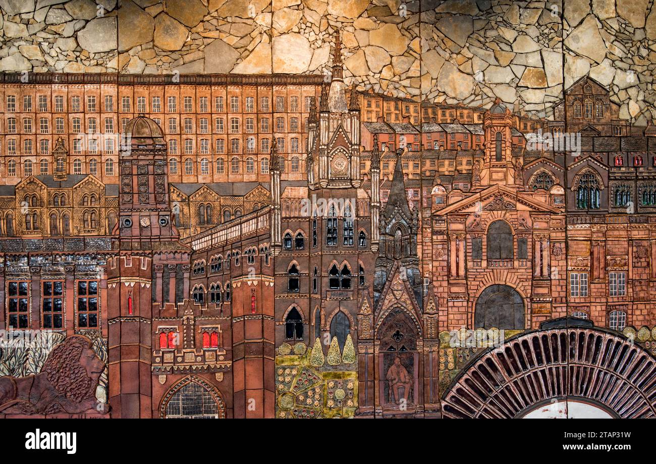 Artwork in Salts Mill gallery in large open space. Artwork itself has ...