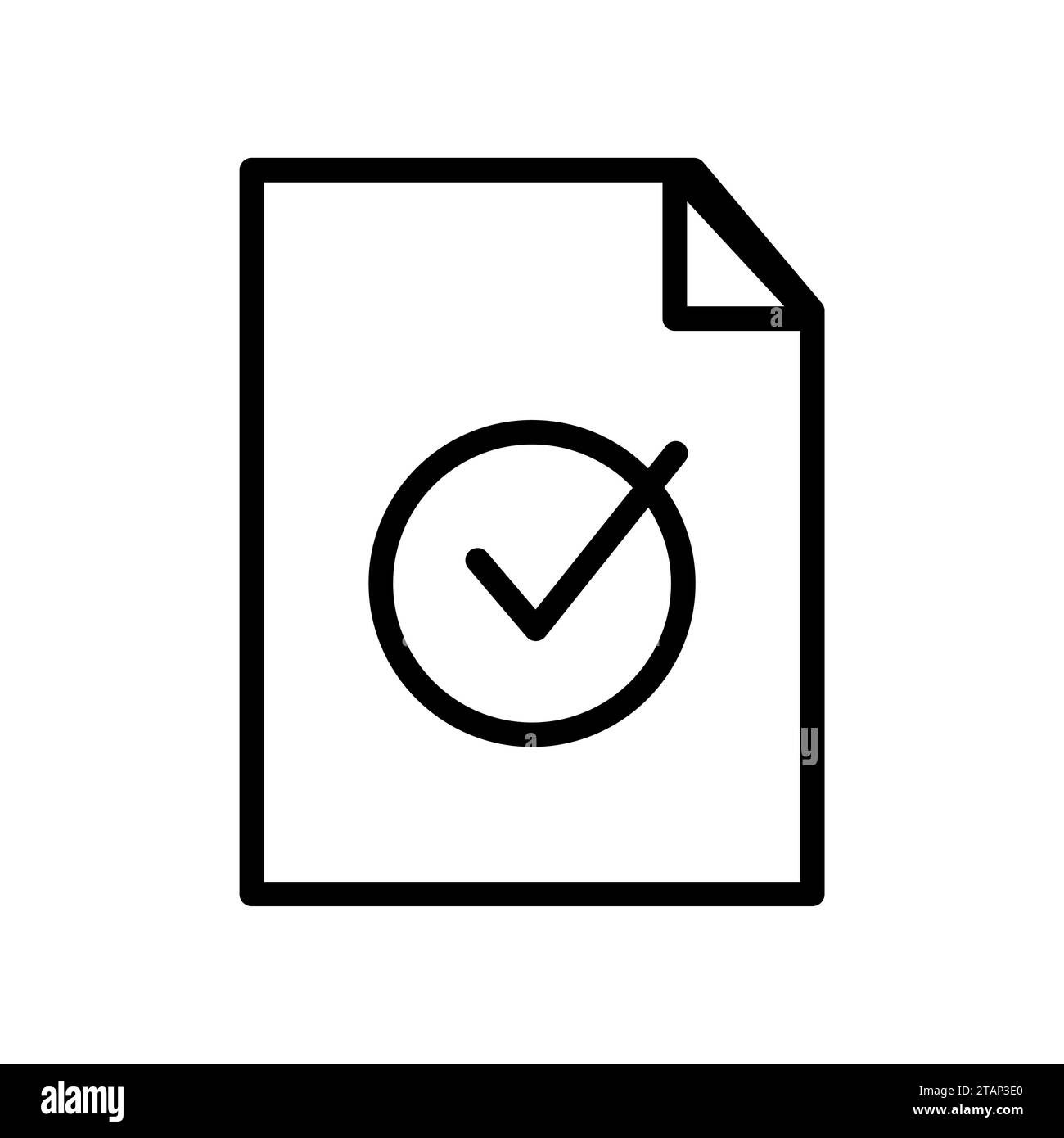 Vector line icon document serves as a mark of verification in the digital world. Checkmark ...