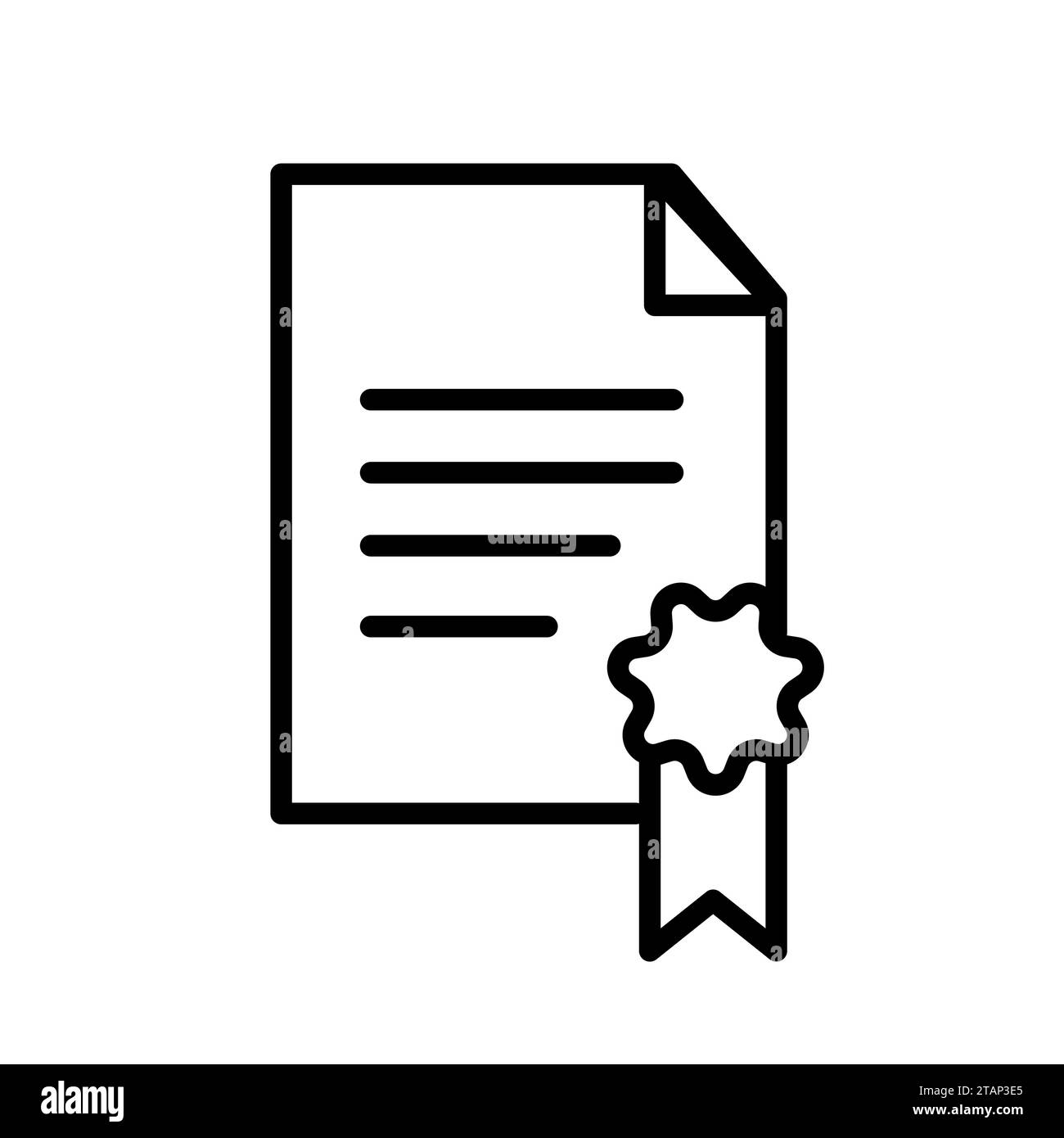 Vector icon of a diploma with a ribbon symbolizes educational ...