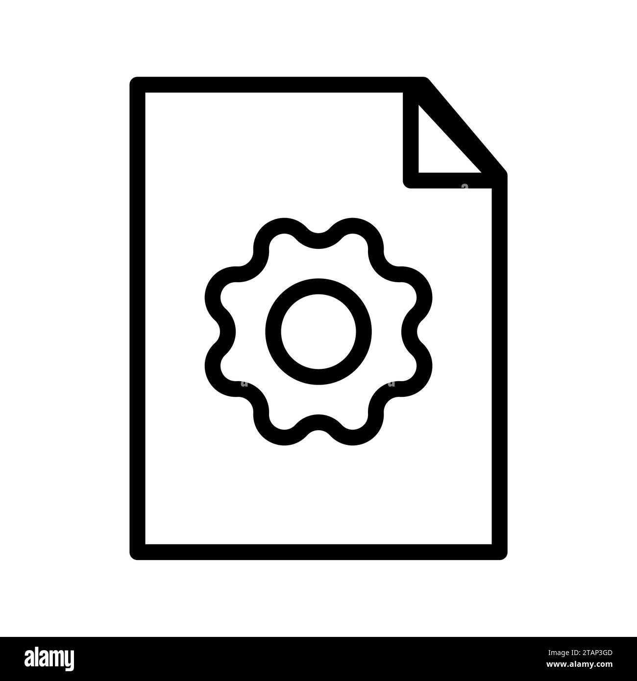Vector line icon with gear outline symbol represents a setting for ...
