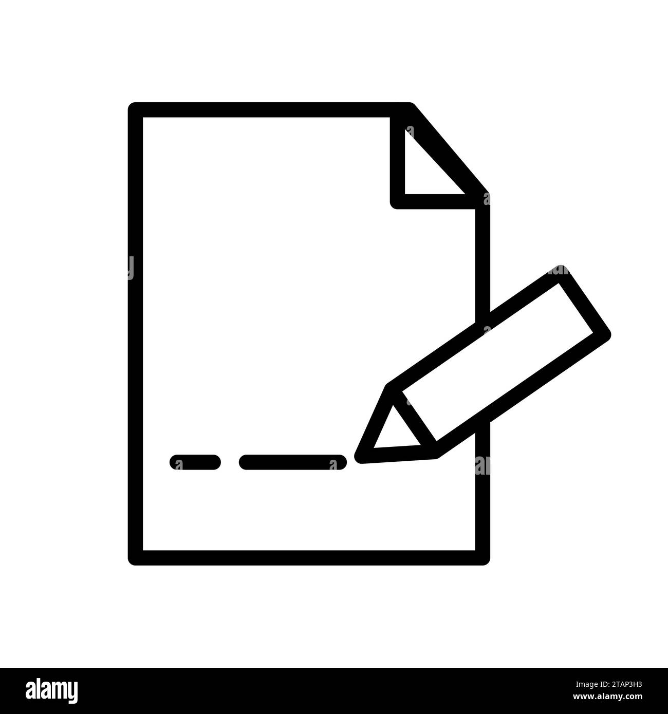 Vector line icon pen write document with pen represents the writing on ...
