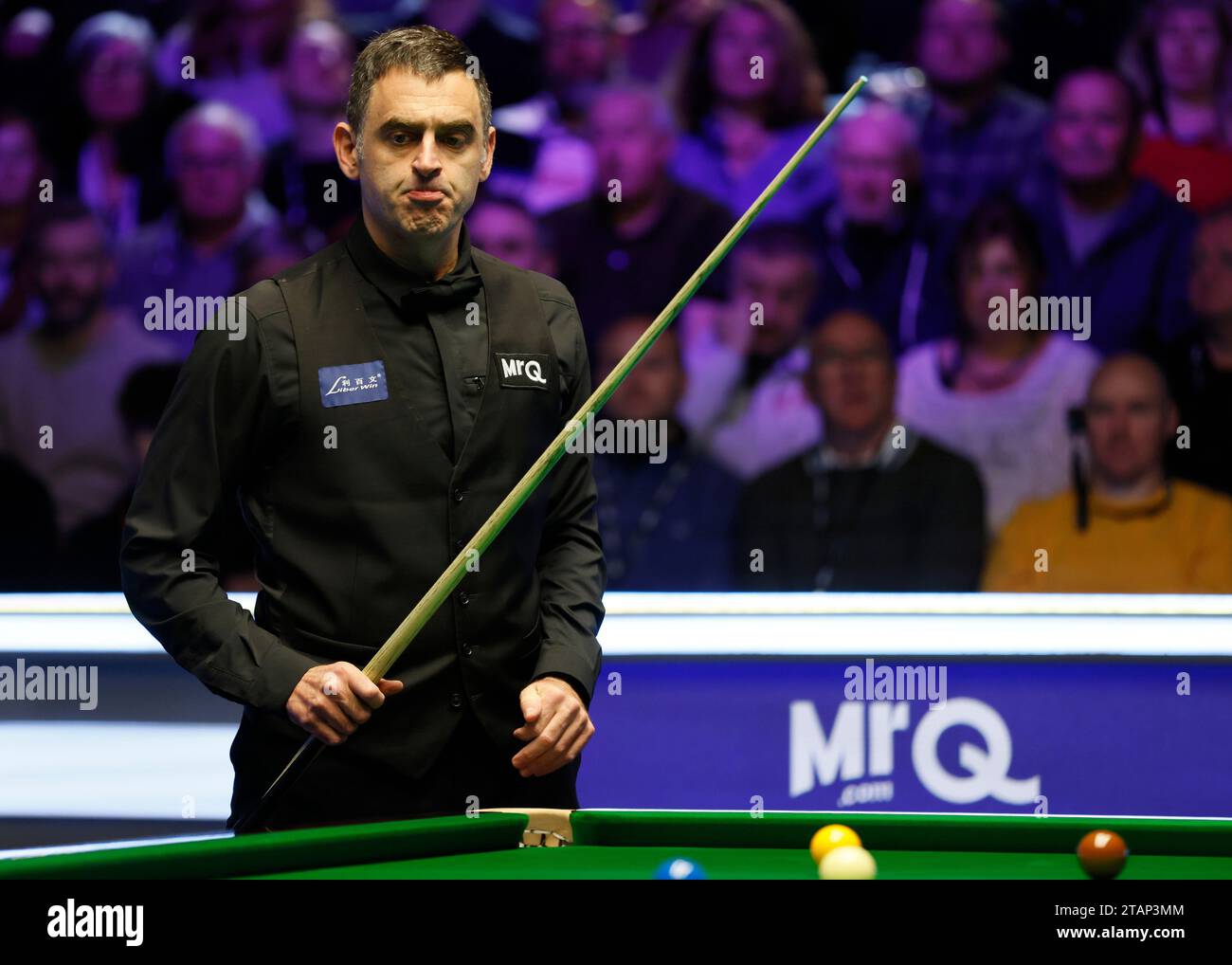 Ronnie O'Sullivan during his match against Hossein Vafaei (not pictured ...
