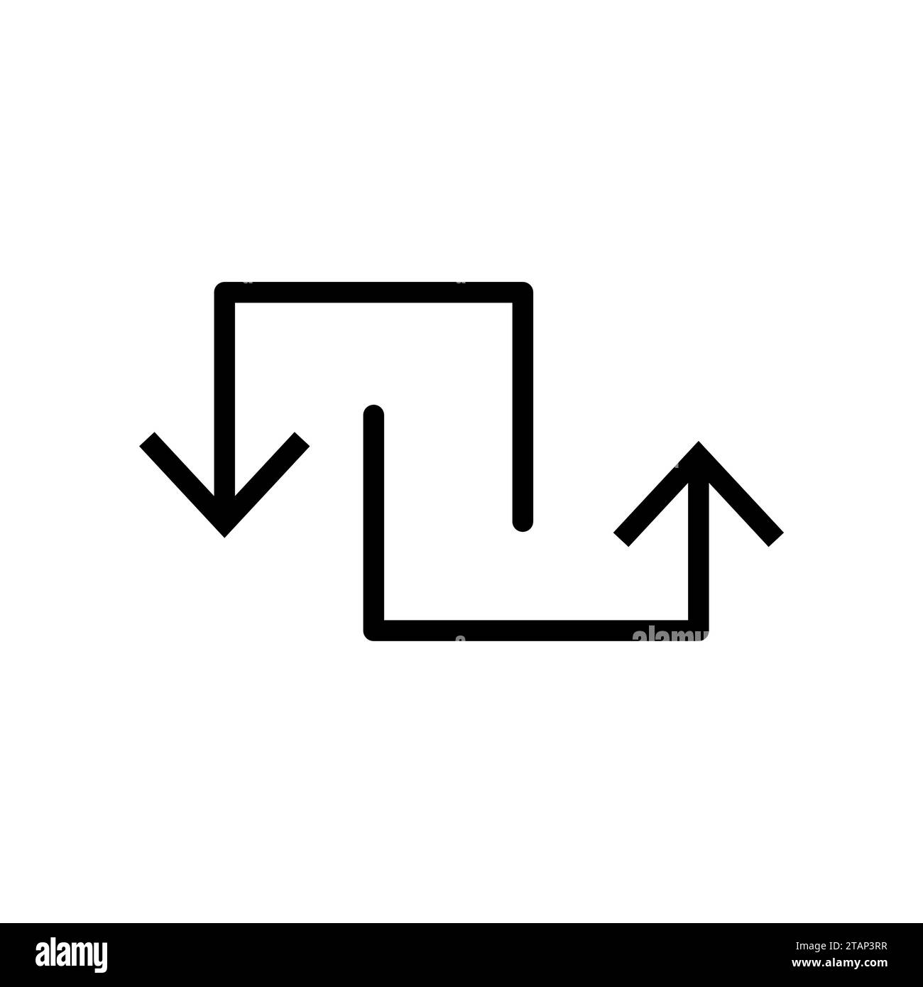 Vector line icon arrow replace pointing in one direction on a black ...