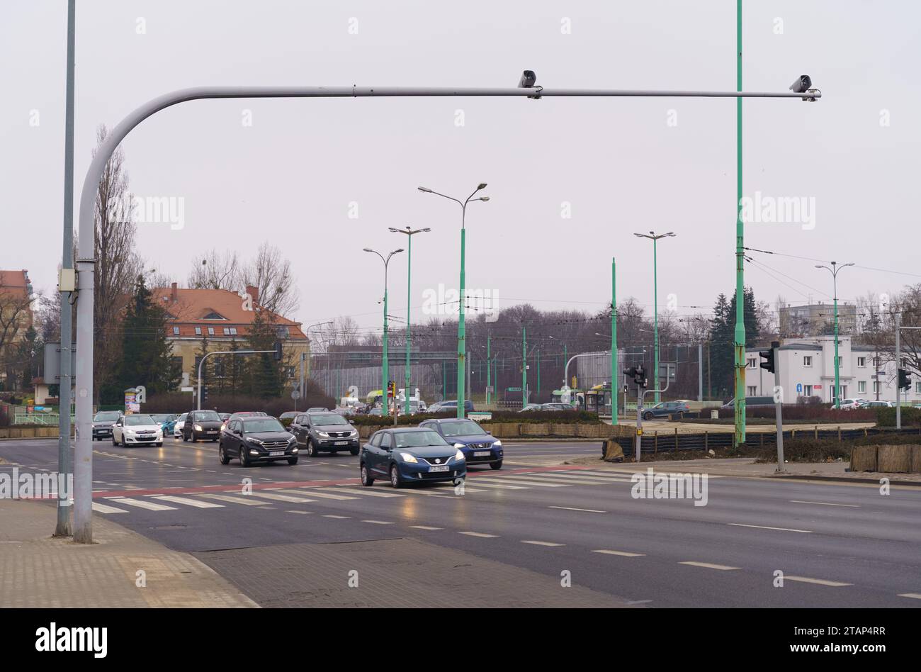 Aerial view roundabout poland hi-res stock photography and images - Alamy