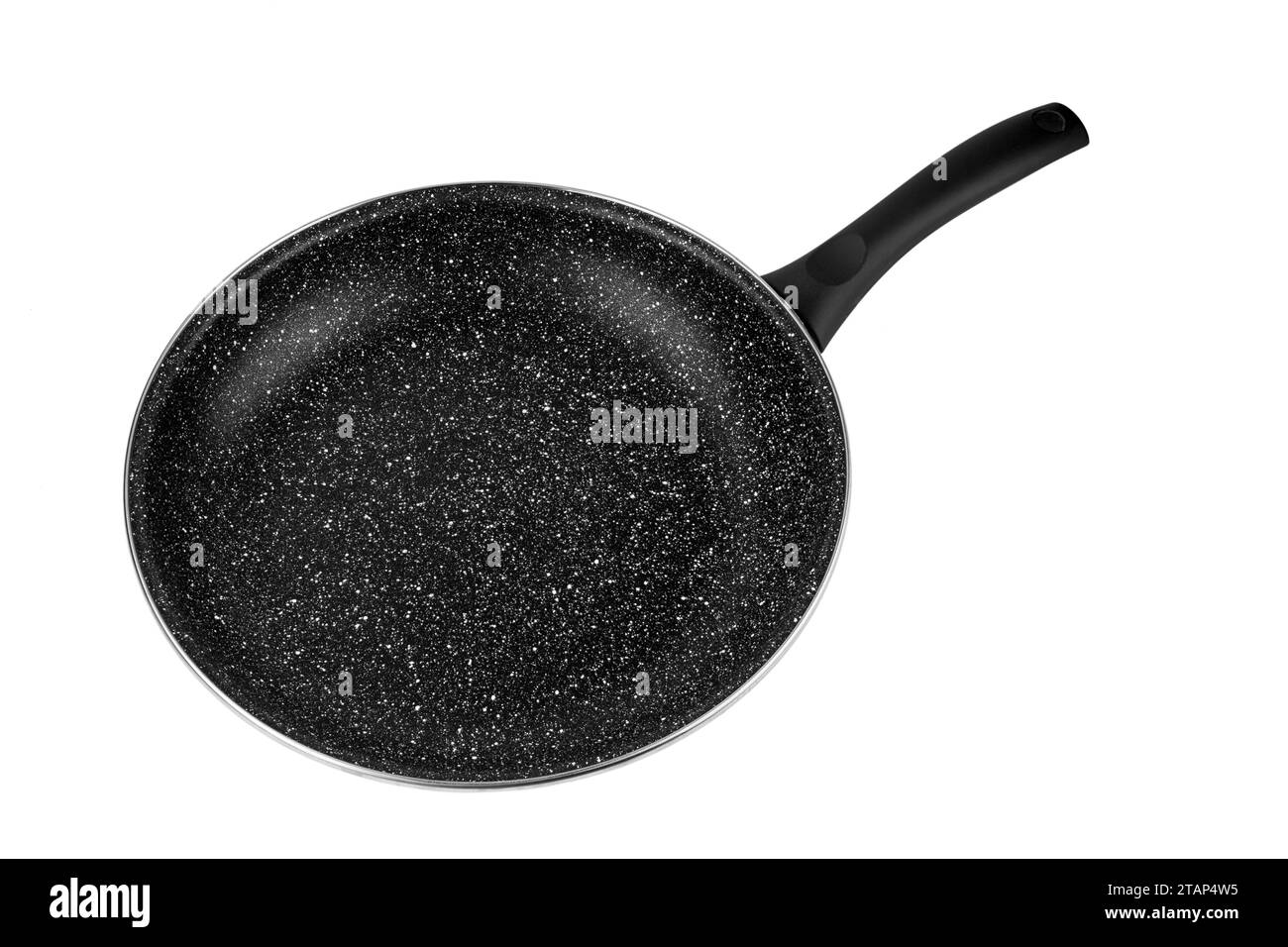 Modern empty cast frying pan with ceramic non-stick coating isolated on ...