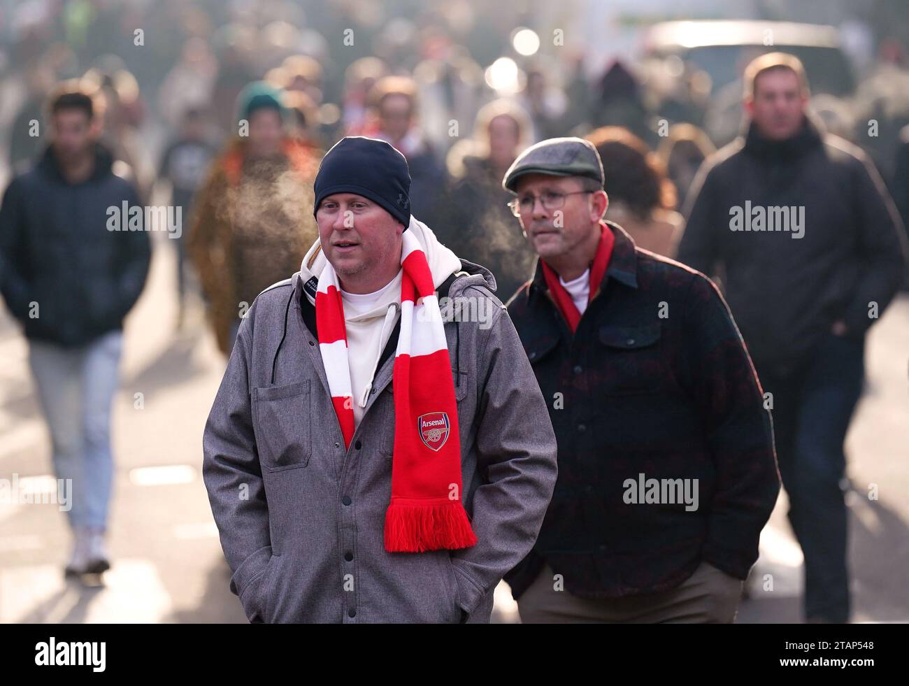 Arsenal fans outside the ground ahead of the Premier League match at ...