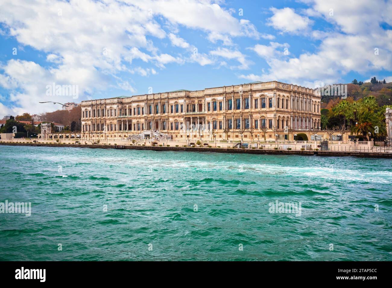 Cıragan Palace and Bosphorus waterfront of Istanbul view, largest city ...