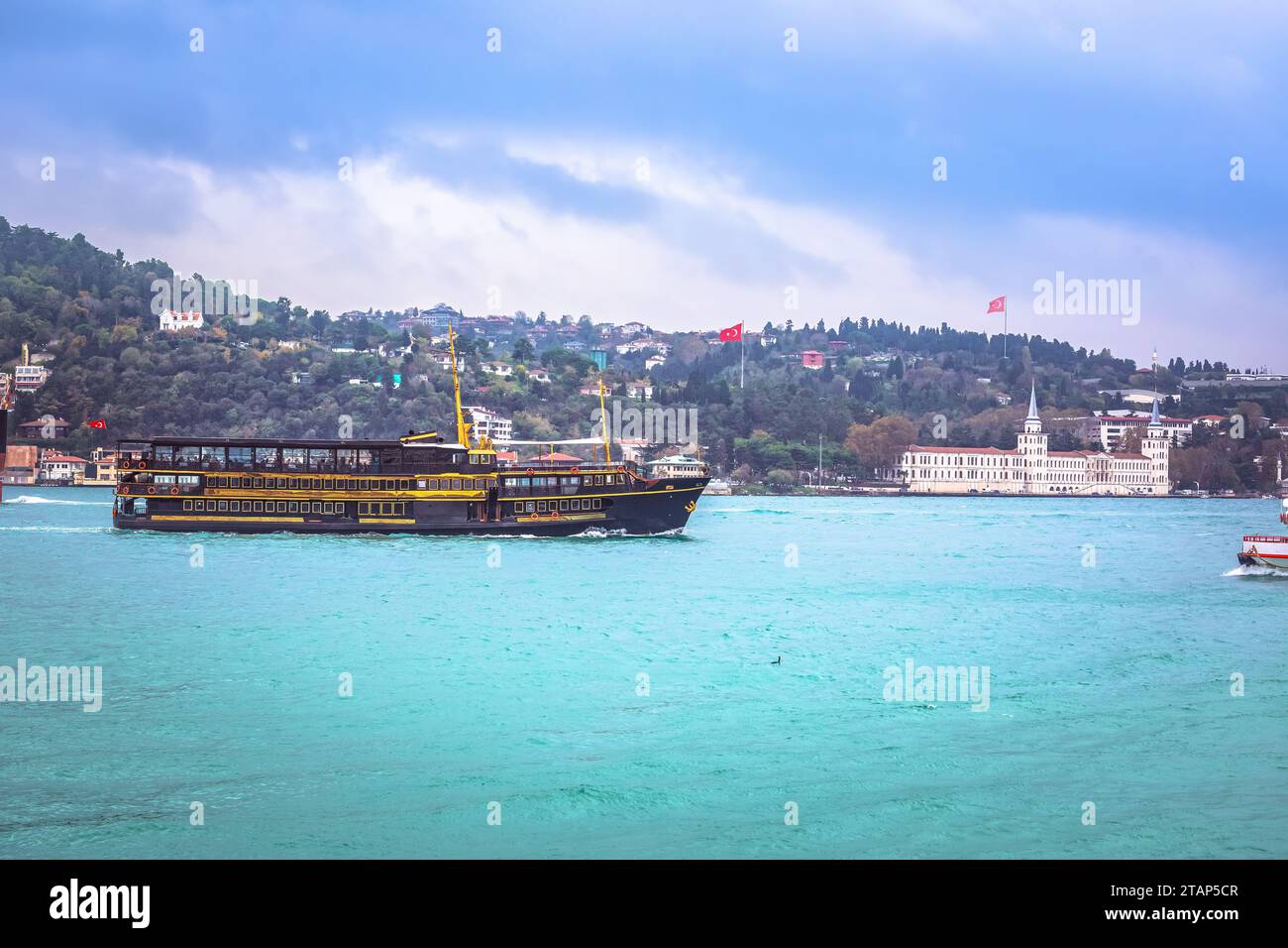 Bosphorus channel and Istanbul waterfront in Kuleli view, Turkey Stock ...
