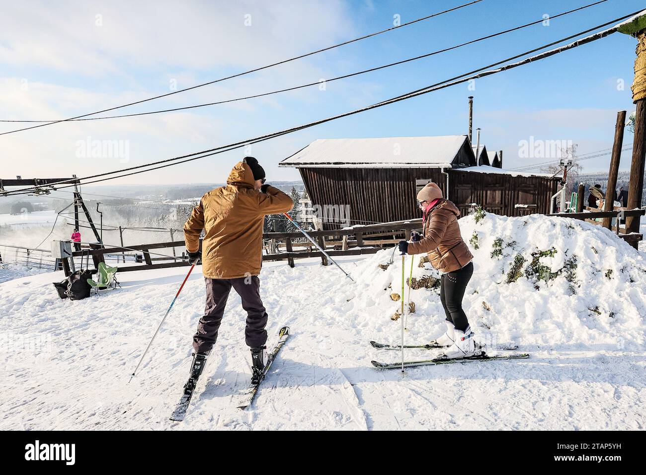 Waimes, Belgium. 02nd Dec, 2023. Illustration shows a ski center, Club ...