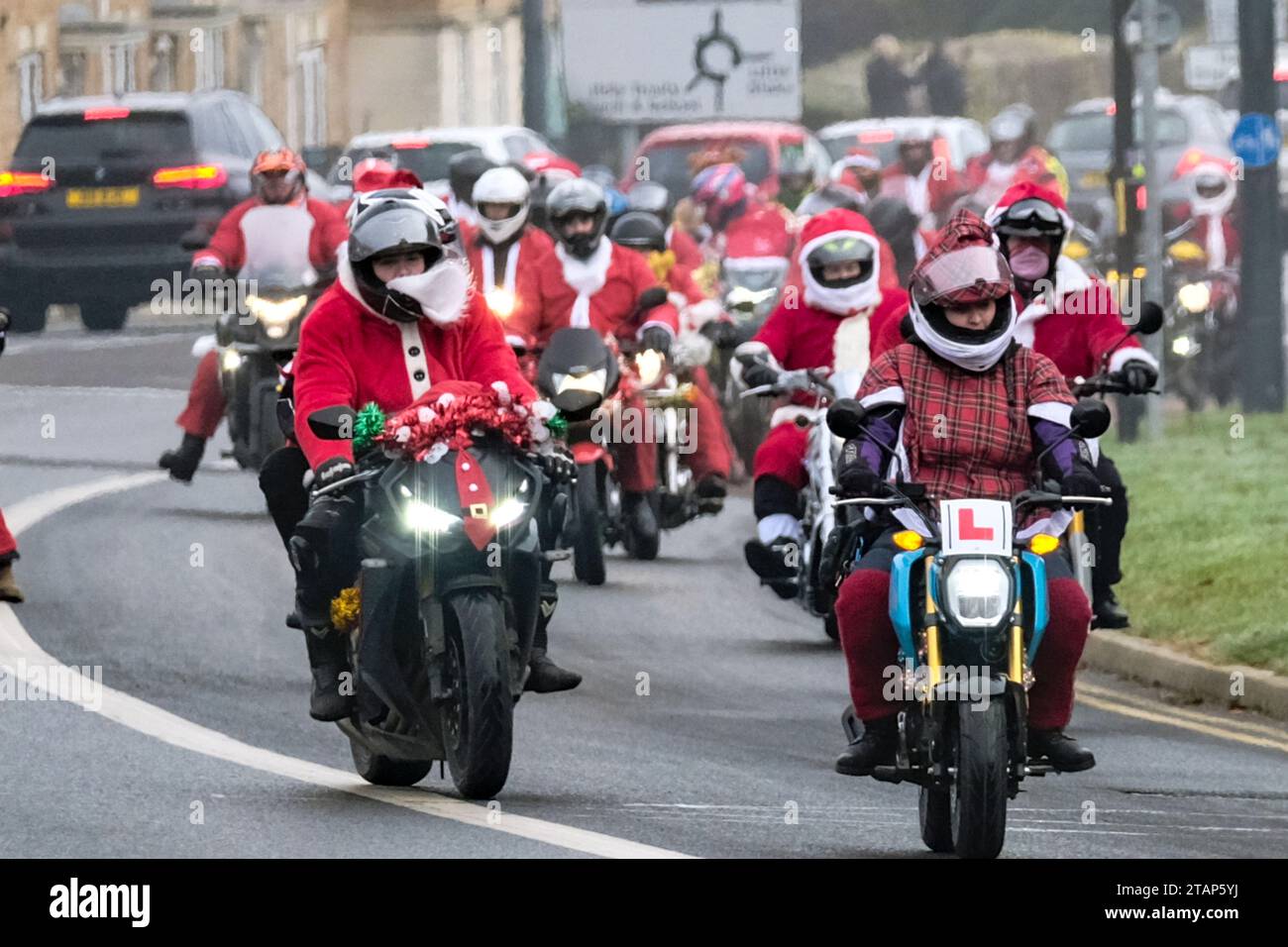 Bristol, UK. 2nd Dec, 2023. Santa's on a Bike is an annual charity ride ...