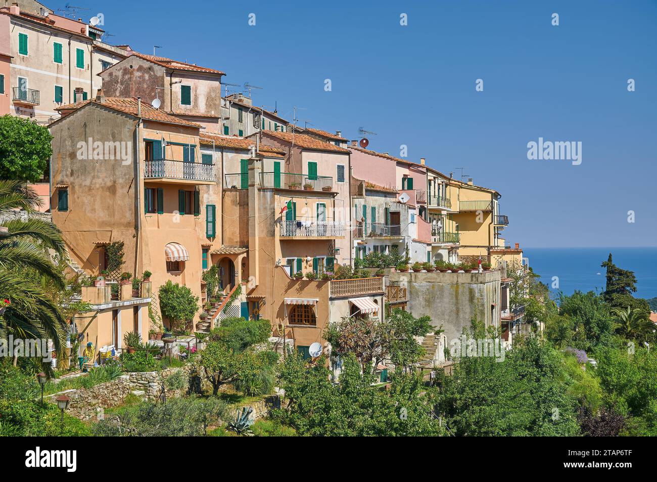 mountain Village of Poggio on Island of Elba,Tuscany,Mediterranean Sea ...