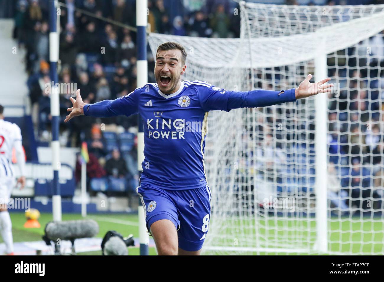 Harry Winks of Leicester celebrates after scoring his team's second ...