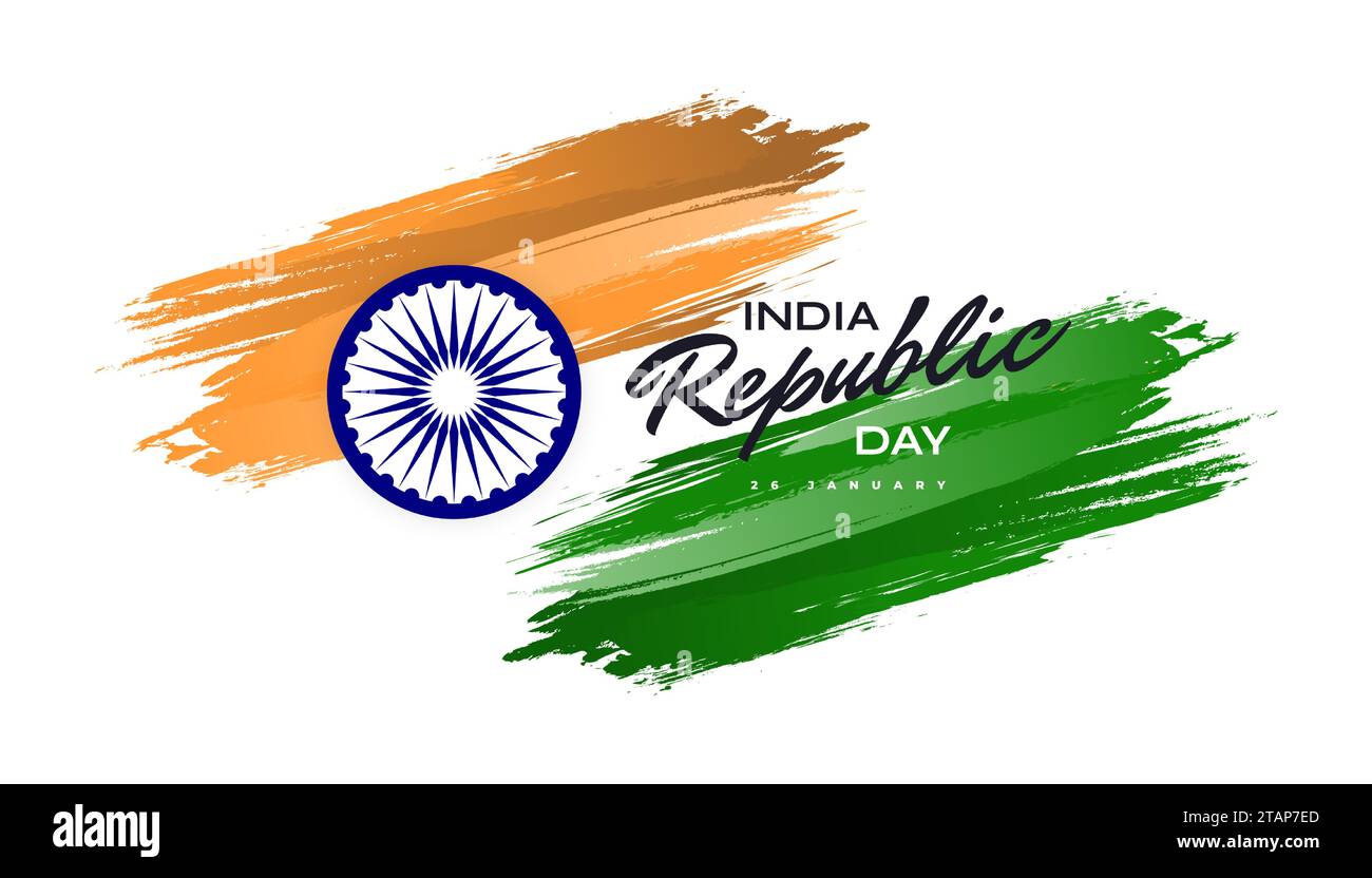 26th January Happy Republic Day of India. Indian Tricolor Flag ...