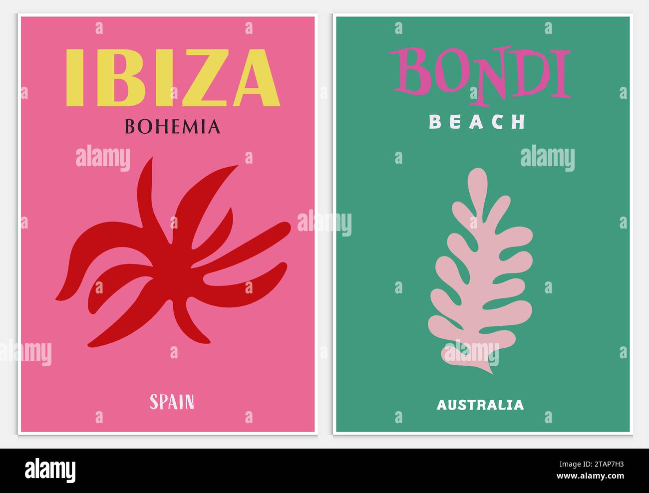 Retro Travel Poster Colorful Wall Home Art Mykonos Print Stock Vector