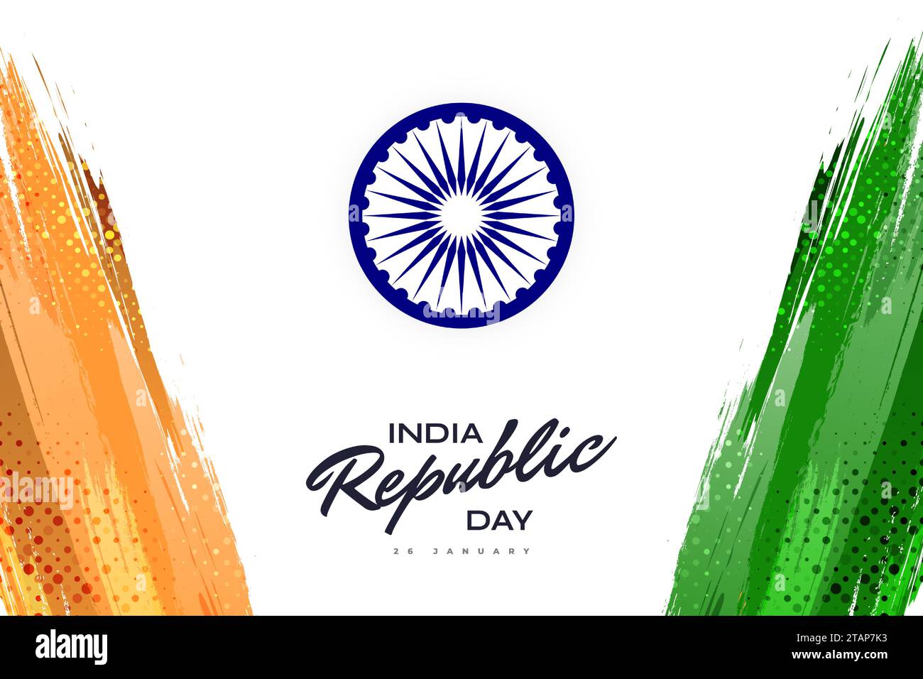 26th January Happy Republic Day of India. Indian Tricolor Flag ...