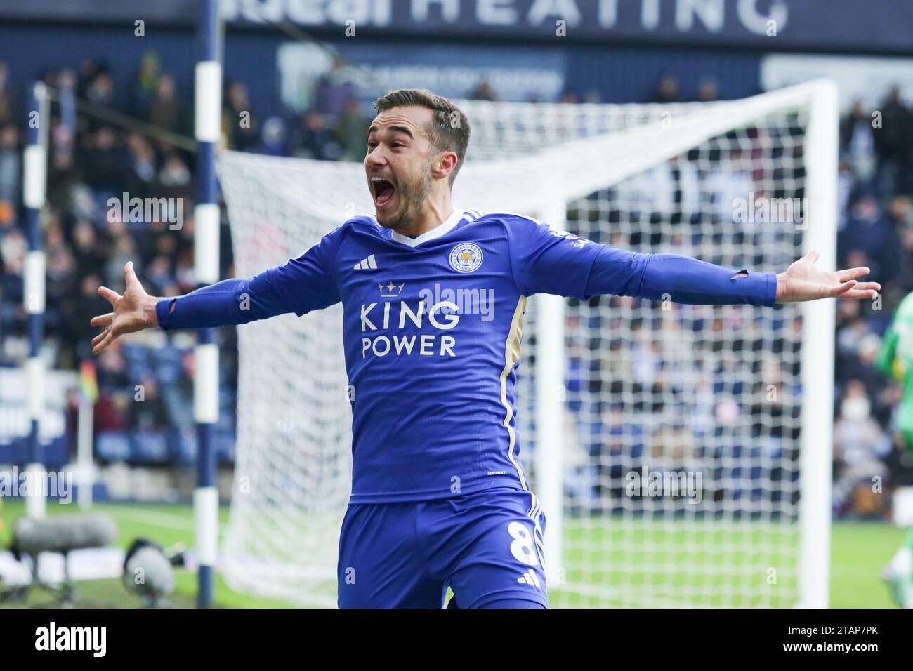 Harry Winks of Leicester celebrates after scoring his team's second ...