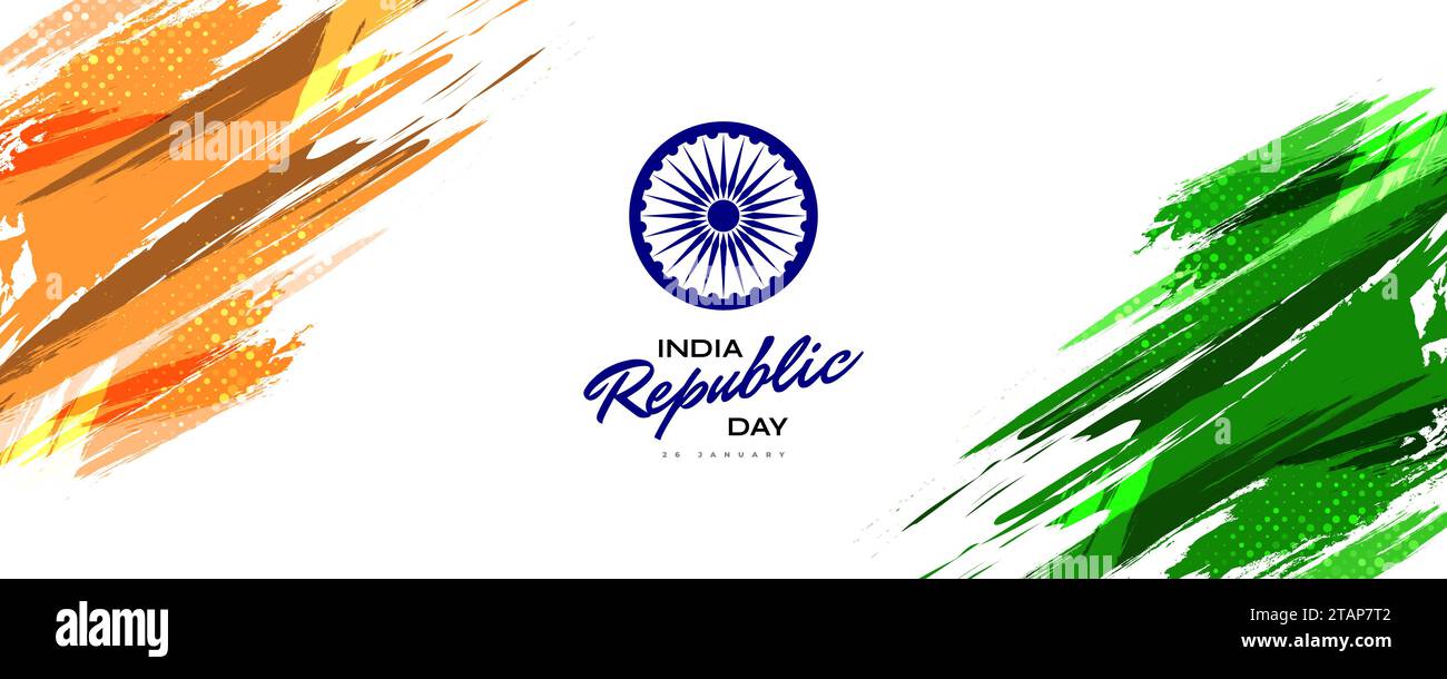 26th January Happy Republic Day of India. Indian Tricolor Flag ...