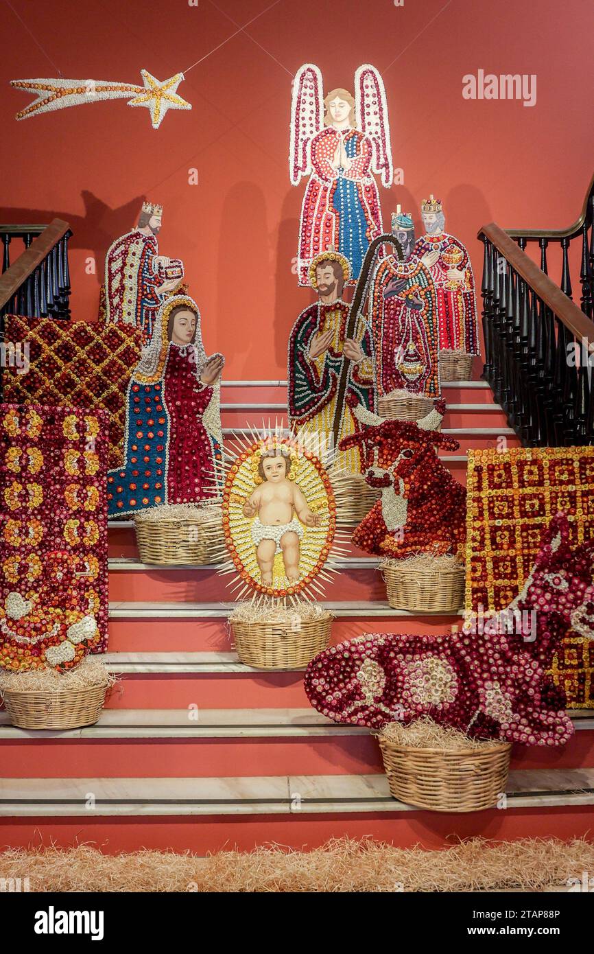 A typical Mexican Nativity Scene at the Casa de México, on December 2 ...