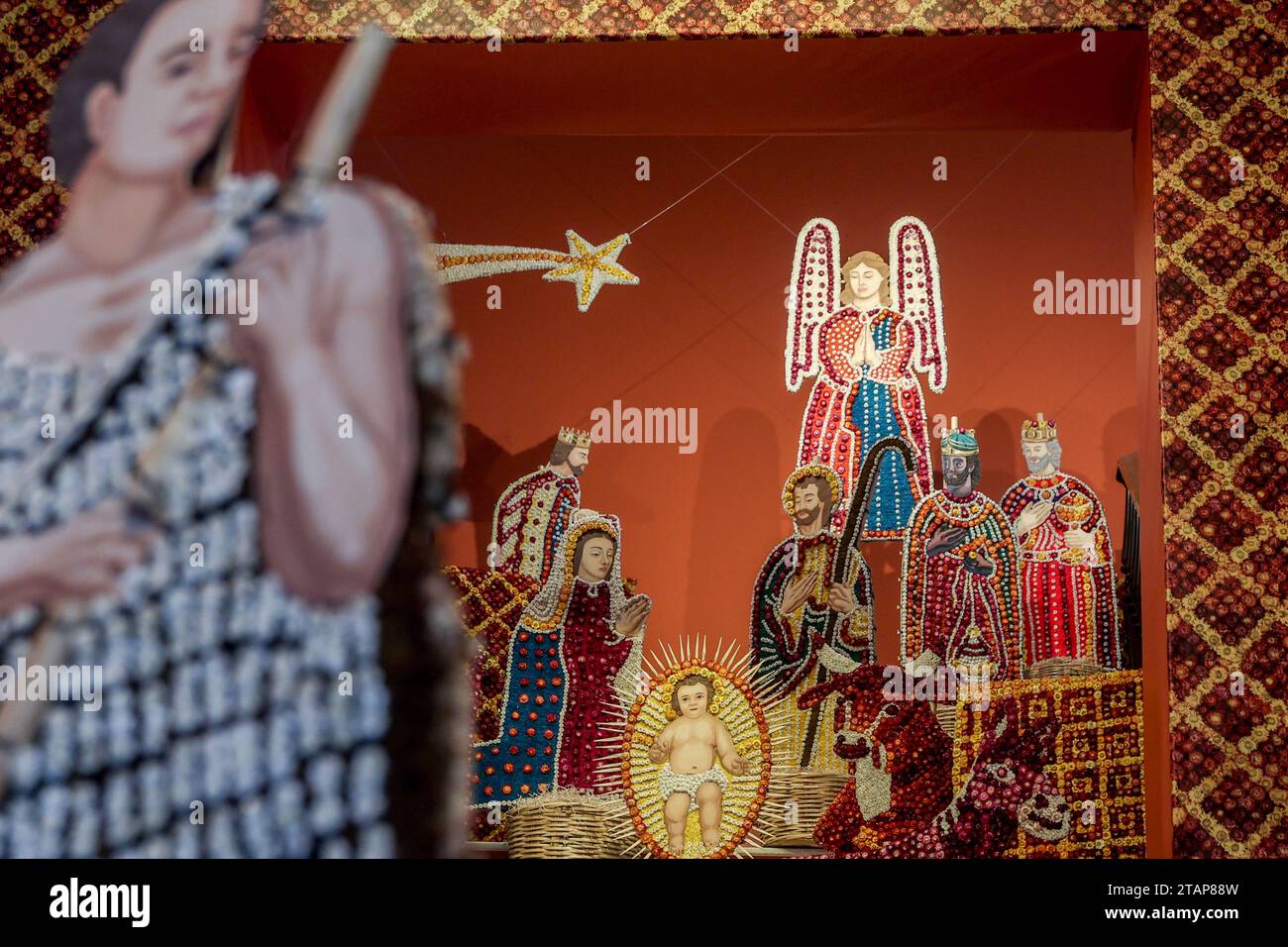 A typical Mexican Nativity Scene at the Casa de México, on December 2 ...