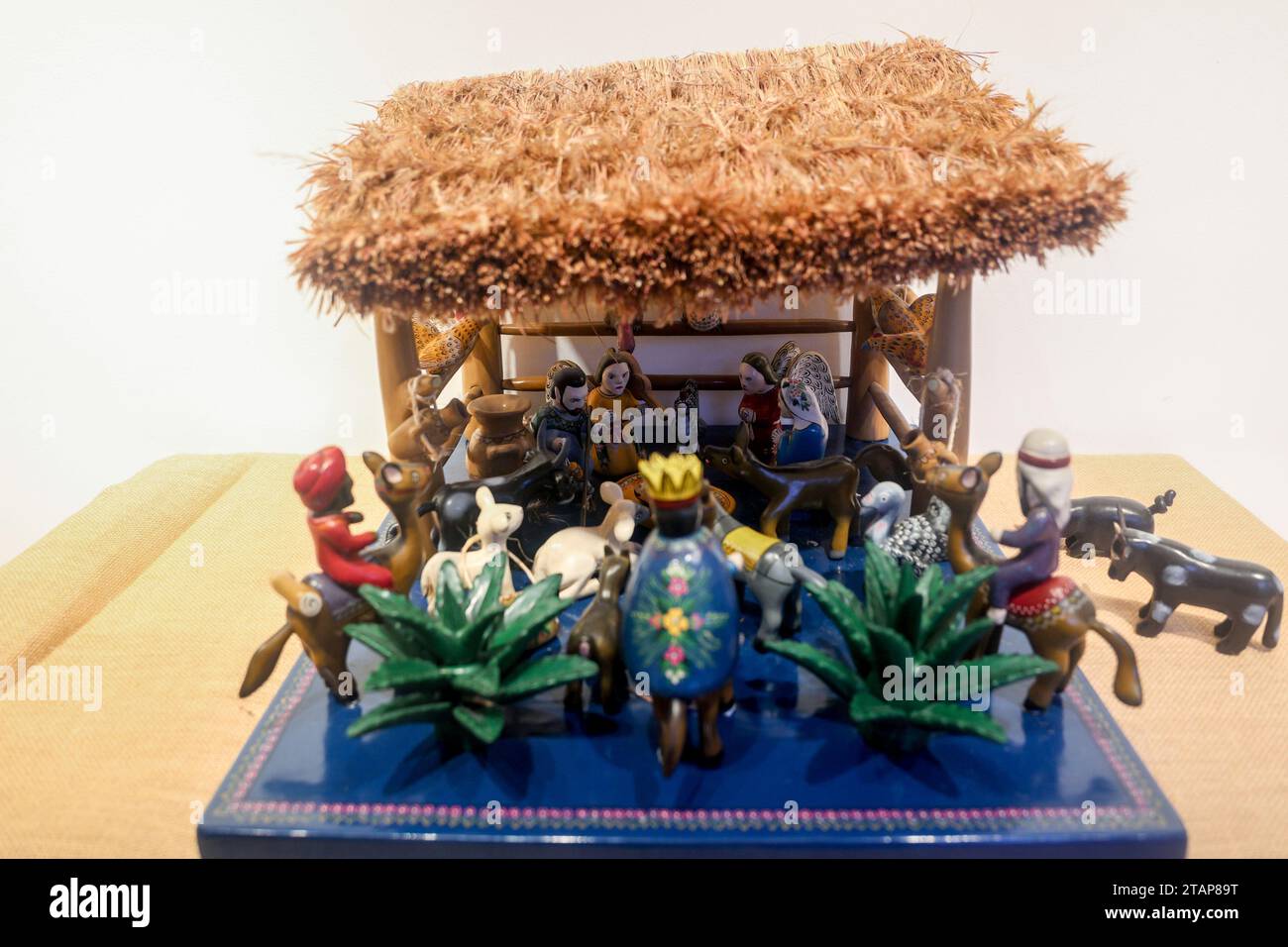 A typical Mexican Nativity Scene at the Casa de México, on December 2 ...