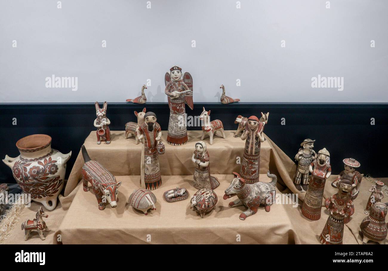 A typical Mexican Nativity Scene at the Casa de México, on December 2 ...